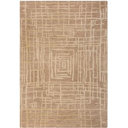 Teppich FLAIR RUGS "Elliot", beige, B:160cm H:12mm L:230cm, Polyester, Teppiche, Hoch-Tief Effekt, Wohnzimmer, Schlafzimmer, Esszimmer