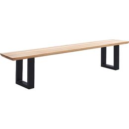 Bank MCA LIVING "Palais Bank", schwarz (naturfarben, schwarz, schwarz), B:200cm H:50cm T:40cm, Massivholz, Sitzbänke