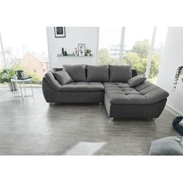 Jockenhöfer Ecksofa, B:250cm H:92cm T:179cmdunkelgrau, grau, JOCKENHÖFER GRUPPE, Korpus: 100% Polyester;Zierkissen: 100% Polyester, Wohnzimmer, Sofas, "Genua