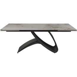Esstisch Home Affaire "Tangularis", schwarz (minas, schwarz, grau), B:180cm H:76cm T:90cm, Keramik;Beine Metall, Tische, erweiterbar mit 2 Auszügen auf 260