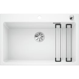 Granitspüle Blanco "ETAGON 8", weiß, B:51cm H:23cm T:78cm, Verbundwerkstoff, Küchenspülen, inklusive 2 Gratis ETAGON-Schienen aus Edelstahl
