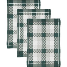 Geschirrtuch Ross "SUPERIOR", grün (moosgrün, weiß, grau), B:50cm L:70cm, 100% Baumwolle, Geschirrtücher, aus 100% Baumwolle, 50x70 cm