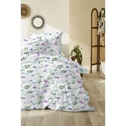 Bettwäsche Primera "Primera Renforce-Bettwäsche Tuffy", blau, B/L: 135cm x 200cm, 1 Stk., 1 Stk., Renforcé, B/L: 80cm x 80cm, 2 Stk., Renforcé, Obermaterial: 100% Baumwolle, Bettwäsche, mit süßen Schmetterlingen