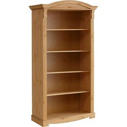 Standregal Home Affaire "Anna, Regal, Aktenregal, Bücherregal", natur, B:96,4cm H:188cm T:37,3cm, Massivholz, Regale, aus massiver Kiefer, Breite 96 cm, mit schönen Details und Fräsungen