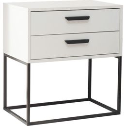 Nachtkommode Schlafkontor "Suna Kommode, Nachttisch, Nachtschrank", weiß, B:60cm H:65cm T:38,5cm, Melamin, Sideboards, auf Metallgestell