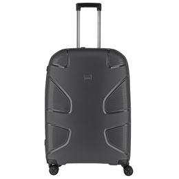 Hartschalen-Trolley IMPACKT "IP1, verschiedene Größen und Farben", Gr. B/H/T: 51cm x 76cm x 31cm 106 l, schwarz (lava schwarz), Polypropylen, unifarben, Koffer, Hartschalen-Koffer vegan Koffer Reisegepäck USB-Port TSA Zahlenschloss