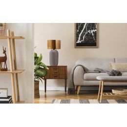 Kayoom Tischleuchte "Art", grau, &Oslash; 31cm H: 57,5cm, 1 Stk., Leuchten, harmonisch, extravagant, luxuri&ouml;s, Tischleuchte