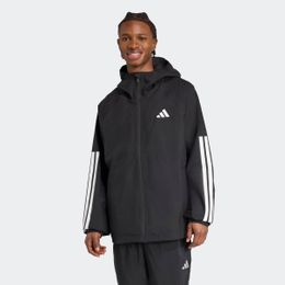 Trainingsjacke adidas Sportswear "ESS 3S RAIN H J", Herren, Gr. M, schwarz, Obermaterial: 100% Polyester, Jacken