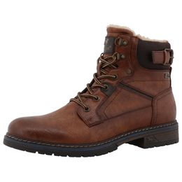 Winterboots Mustang Shoes "Marcas", Herren, Gr. 41, braun, Lederimitat, Basic, Schuhe, Business Stiefel, Boots mit Warmfutter