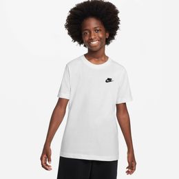 T-Shirt Nike Sportswear "K NSW TEE EMB FUTURA LBR", Kinder, Gr. L (152/158), weiß, Obermaterial: 100% Baumwolle, normal, Shirts