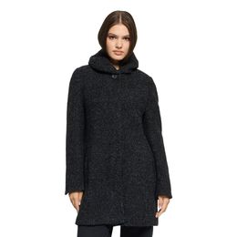 Wolljacke Gil Bret, Damen, Gr. 36, schwarz, grau, Web, Obermaterial: 32% Baumwolle, 27% Polyester, 18% Wolle, 18% Polyacryl, 5% sonstige Fasern, unifarben, tailliert ca. Mitte Oberschenkel, Rundhals, Jacken, mit extra hohem Kragen