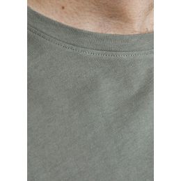 Jack & Jones PlusSize T-Shirt "NOA TEE", Herren, Gr. 5XL, grau, Single Jersey, Obermaterial: 100% Baumwolle, JACK & JONES PLUSSIZE, unifarben, Basic, normal normal, Rundhals, Shirts, mit abgerundetem Saum, bis Größe 6XL