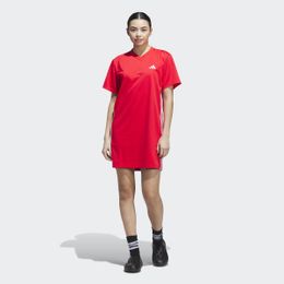 Shirtkleid adidas Sportswear "W SC SHIFT DRES", Damen, Gr. L, N-Gr, rot (pure ruby), Obermaterial: 100% Polyester, Kleider