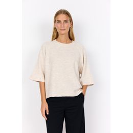 Strickpullover soyaconcept "SC-ORLEAN 1", Damen, Gr. L, cream melange, Strick, Obermaterial: 74% Polyamid, 24% Polyester, 2% Elasthan, meliert, hüftlang, Rundhals, Pullover