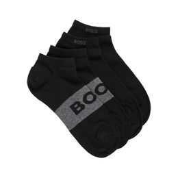 Businesssocken BOSS "2P AS Logo CC", Herren, Gr. 43-46, schwarz (schwarz001), Baumwollmischung, kontrastfarbene Details, unifarben, Socken, mit großem, eingestricktem BOSS Logo-Schriftzug