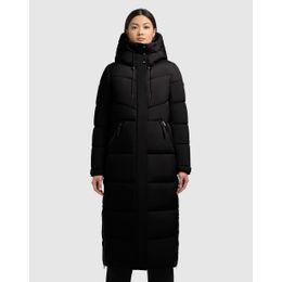 Steppmantel Khujo "SHIMANTA5", Damen, Gr. L (40), schwarz, Steppware, Obermaterial: 100% Polyester. Futter: 100% Polyester. Wattierung: 100% Polyester, unifarben, wadenlang, elastischer Bund, Mäntel