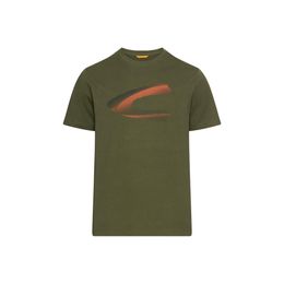 T-Shirt Camel Active, Damen, Gr. L, gr&uuml;n (forrest gr&uuml;n), Jersey, Obermaterial: 100% Baumwolle, bedruckt, regular fit taillenbedeckt, Rundhals, Shirts T-Shirt, mit Logo Print
