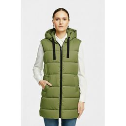 Steppweste Only "ONLREGITZE PUFFER HOOD WAISTCOAT OTW ZL", Damen, Gr. S, grün (loden grün), Steppware, Obermaterial: 100% Polyester, unifarben, regular fit, Westen