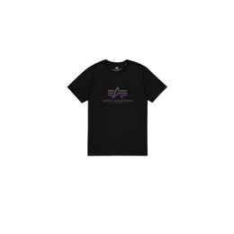 T-Shirt Alpha Industries "Basic T-Shirt BL Rainbow Ref.", Herren, Gr. L, schwarz, Obermaterial: 100% Baumwolle, Shirts