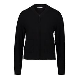BETTY & CO Strickjacke BETTY & CO "Damen Strick-Cardigan mit Reißverschluss", Damen, Gr. 42, schwarz, Strick, Obermaterial: 50% Viskose, 30% Polyester, 20% Polyamid., lässig geschnitten normal, Strickjacken