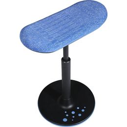 Topstar Hocker SITNESS H, Modell H2, mit Skateboardsitz, Bezug blau-gemustert, Sohle blau