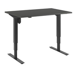 Schreibtisch Atlanta, elektrisch höhenverstellbar, gerade, BxT 1200 x 800 mm, dunkelgrau/schwarz kaiserkraft
