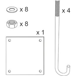 Montage-Set für Höhenbegrenzer, Schablone und Befestigung, 2500 - 3500 mm, H 1,9 - 2,5 m kaiserkraft