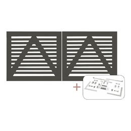 Tokyo Doppeltor inkl. Beschläge, Holz, BxH 2000 x 900 mm, umbragrau kaiserkraft