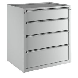 ANKE Schubladenschrank, BxT 910 x 675 mm, Schubladentraglast 200 kg, 4 Schubladen, Höhe 980 mm, Front lichtgrau