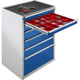 ANKE Schubladenschrank, NFC-Schloss, 5 x 180 mm Schubladen, HxBxT 980 x 1060 x 675 mm, grau
