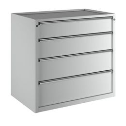 ANKE Schubladenschrank, BxT 1060 x 675 mm, Schubladentraglast 200 kg, 4 Schubladen, H&ouml;he 980 mm, Front lichtgrau
