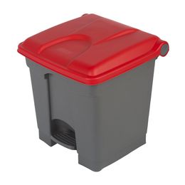 Probbax Treteimer, Volumen 30 l, BxHxT 410 x 435 x 400 mm, grau, Deckel rot