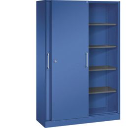 C+P Schiebet&uuml;renschrank ASISTO, H&ouml;he 1980 mm, Breite 1200 mm, enzianblau/enzianblau