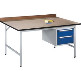 Rau Arbeitstisch, h&ouml;henverstellbar, Gestell 60 x 30 mm, Stahlblechplatte, BxT 2000 x 800 mm, lichtgRau