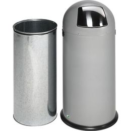 Var Push-M&uuml;lleimer, Stahl, selbstschlie&szlig;end, silber, 52 l, H&ouml;he 890 mm