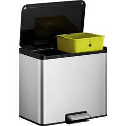 EKO Treteimer Recycler, Stahl, 30 l, 2-fach-Sammler, Edelstahl
