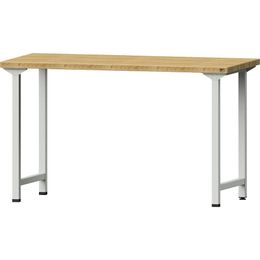 ANKE Werkbank, Gestellbauweise Serie V, Grundmodell, BxT 1500 x 700 mm, Buchemassivplatte, H&ouml;he 890 mm