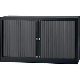 Bisley Euro-Rollladenschrank, Breite 1200 mm, 1 Fachboden, schwarz