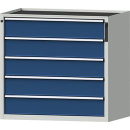 ANKE Schubladenschrank, NFC-Schloss, 5 x 180 mm Schubladen, HxBxT 980 x 1060 x 675 mm, blau