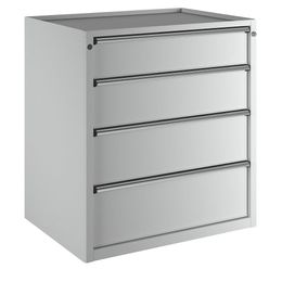 ANKE Schubladenschrank, BxT 910 x 675 mm, Schubladentraglast 100 kg, 4 Schubladen, Höhe 980 mm, Front lichtgrau