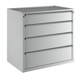 ANKE Schubladenschrank, BxT 1060 x 675 mm, Schubladentraglast 100 kg, 4 Schubladen, Höhe 980 mm, Front lichtgrau