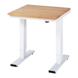 Rau Arbeitstisch, elektrisch h&ouml;henverstellbar - Tragkraft 300 kg, H&ouml;he 720 - 1120 mm, Buchenplatte massiv, BxT 750 x 800 mm