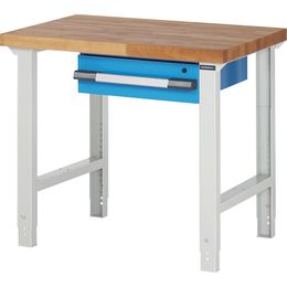 eurokraft pro Werkbank, Baukastensystem Serie 7000, 1 H&auml;ngeschublade, BxT 1000 x 700 mm