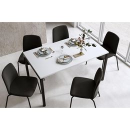 Stuhl Helmer, Sitz/Lehne gepolstert, VE 4 Stk, Sitz schwarz, Gestell wei&szlig; kaiserkraft