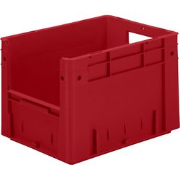 Euro-Stapelbehälter mit Eingriff, Volumen 23,3 l, LxBxH 400 x 300 x 270 mm, VE 4 Stk, rot kaiserkraft