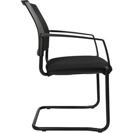 Topstar Netz-Stapelstuhl, Freischwinger, VE 2 Stk, Sitz schwarz, Gestell schwarz