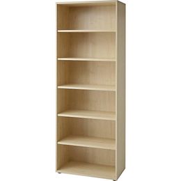 eurokraft pro Büroregal, 5 Fachböden, HxBxT 2156 x 800 x 400 mm, Ahorndekor
