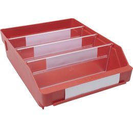 STEMO Regalkasten aus hochschlagfestem Polypropylen, rot, LxBxH 300 x 240 x 95 mm, VE 15 Stk