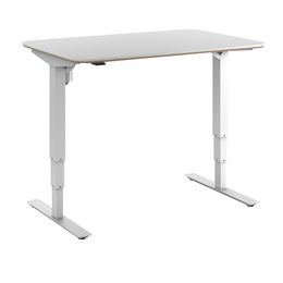 Schreibtisch Atlanta Trend, elektrisch höhenverstellbar, gerade, abgerundete Ecken, BxT 1200 x 800 mm, weiß/weiß kaiserkraft