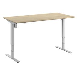 Schreibtisch Atlanta Trend, elektrisch höhenverstellbar, gerade, BxT 1600 x 800 mm, Eiche/weiß kaiserkraft